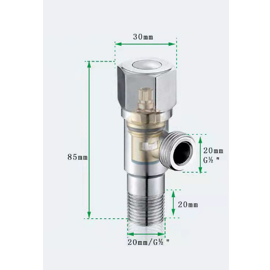 304 Stainless Steel Bathroom angle valve Spout 1 in 2 out hot and cold ...