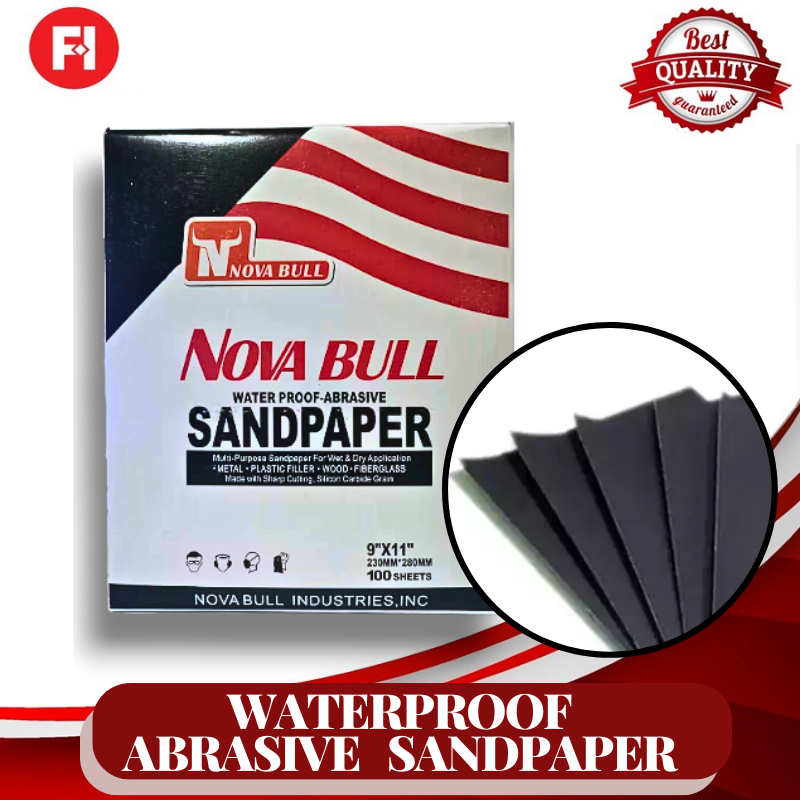 Nova Bull Waterproof Sanding 100 sheets Sand Paper (Papel de Liha ...