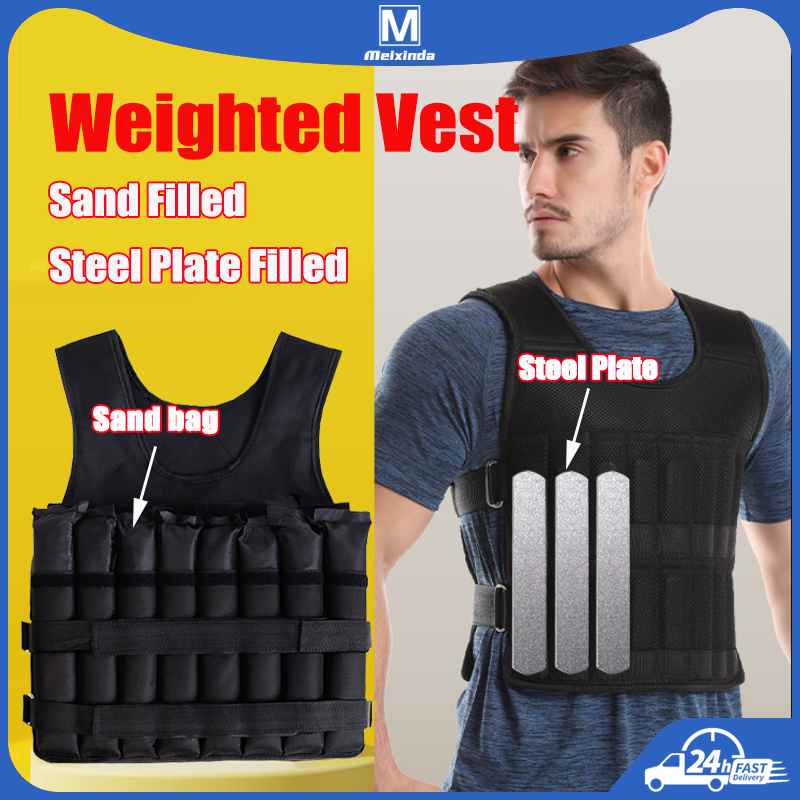 32KG Bearing Weighted Vest Sand or Steel Plate Filled with 16pcs Free ...