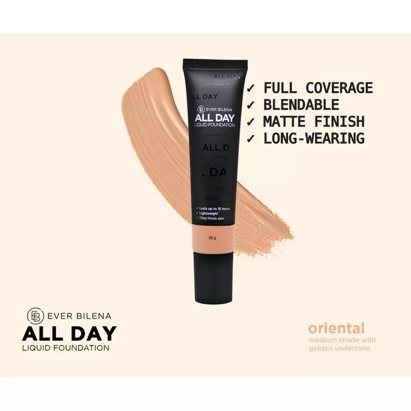 EB All Day Matte Liquid Foundation 35g [Full coverage, Natural Finish, Long wearing] | Shopee ...