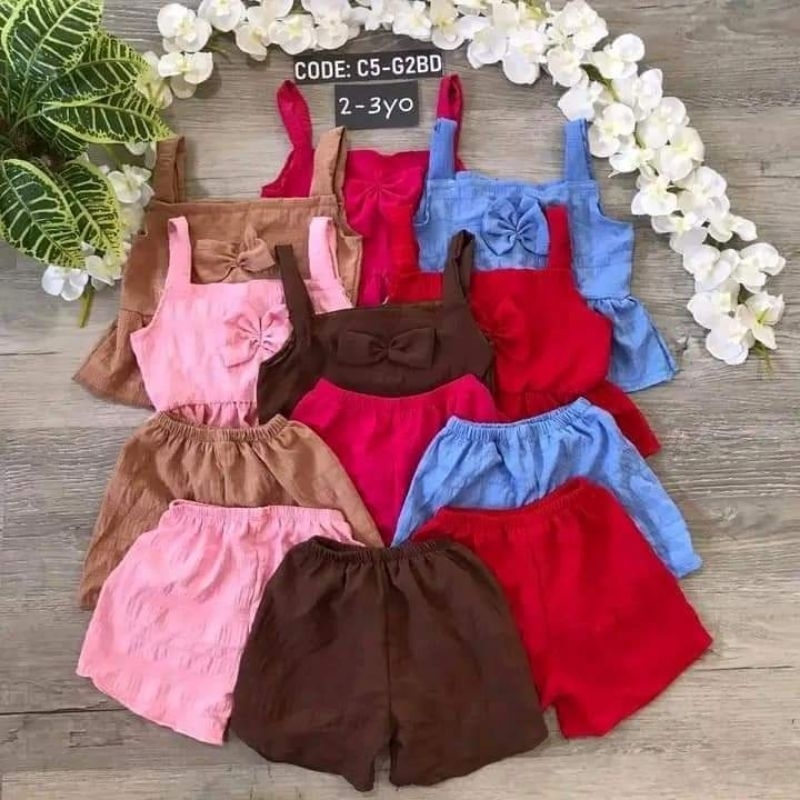 RK25 Bubble Lattice Ribbon Terno kids 2yo up to 4yo assorted | Shopee ...