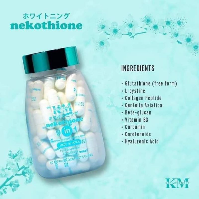 NEKOTHIONE 60 capsule GLUTATHIONE 9 in 1 Whitening, Reduce Sign of ...