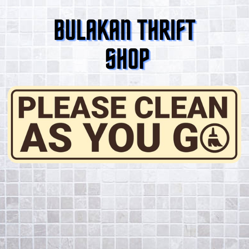 Clean As You Go Sticker Signage for Tables and Smooth Walls Waterproof ...