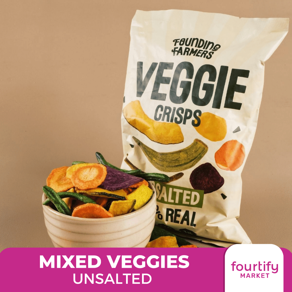 Founding Farmers Mixed Veggie Crisps Unsalted 120g (Vegan, Cholesterol ...