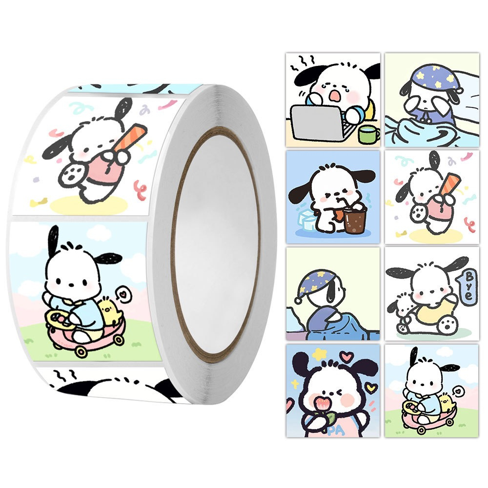 500pcs Sanrio Cartoon Sticker DIY Tape Kuromi Pacha Dog Ania Anime ...