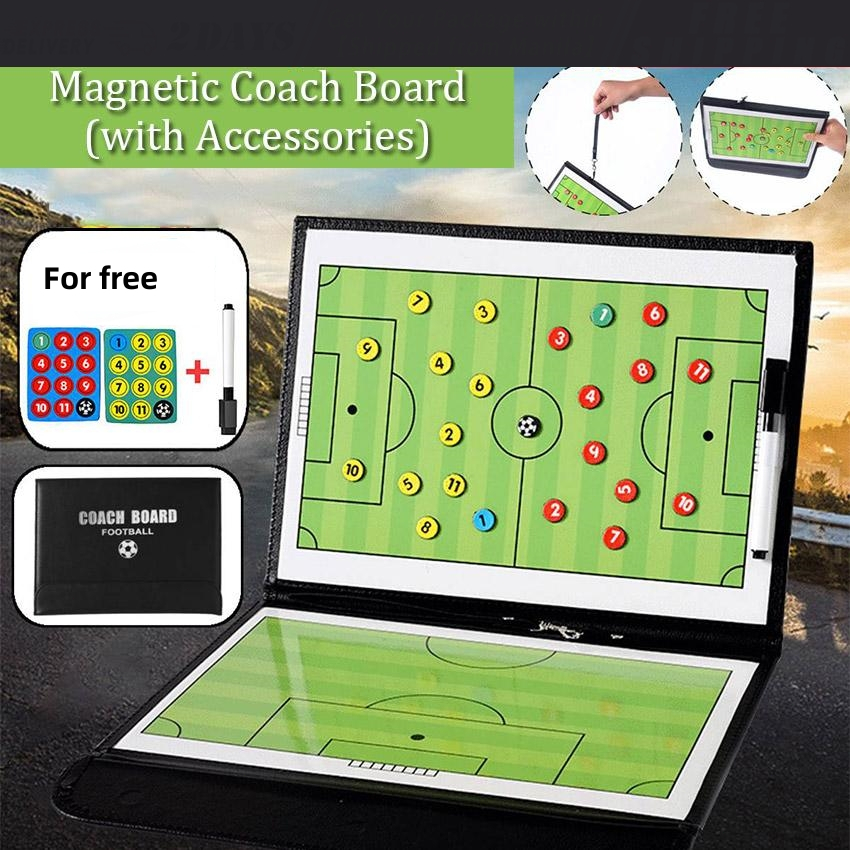 Magnetic Football Board Foldable Double Side Clipboard Football Soccer ...