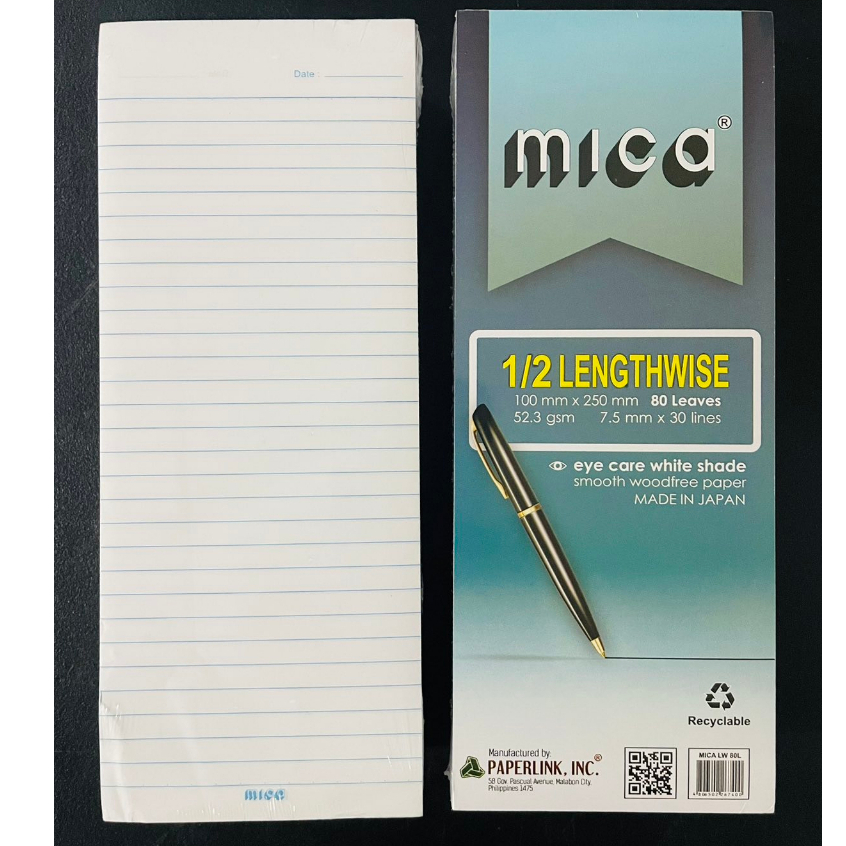 1/2 LENGHTWISE 80 LEAVES (MICA BRAND) | Shopee Philippines