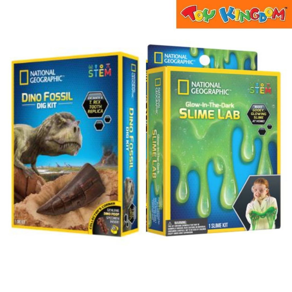 National Geographic Science Kit 3 Slime Science Dino and Dig Kit Bundle ...