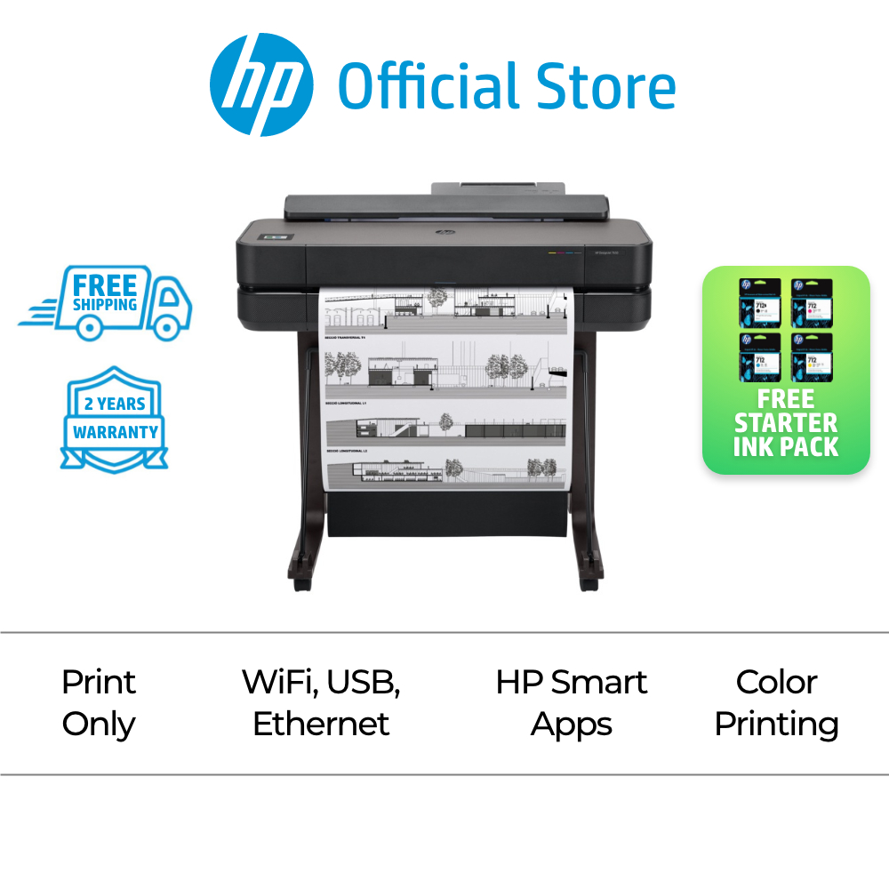 HP DesignJet T650 24-inch Large Format Printer (up to A1 size) with ...