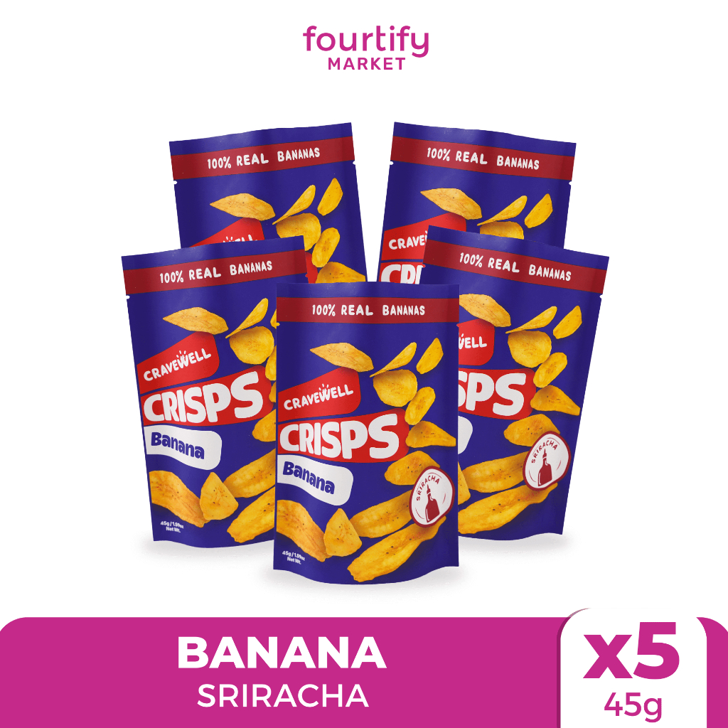 Cravewell Banana Crisps Sriracha in High Five Bundle - Pack of 5 ...