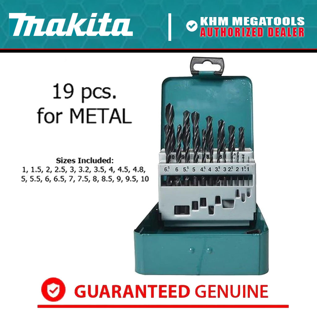 Makita D-54081 HSS-R Metal Drill Bit Set 19pcs •khm megatools• | Shopee Philippines