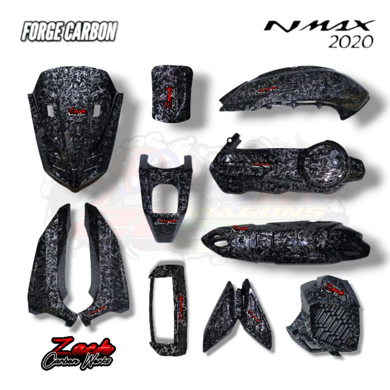 FORGE CARBON! Yamaha Nmax v2 2020-2022 parts muffler cover | Shopee ...