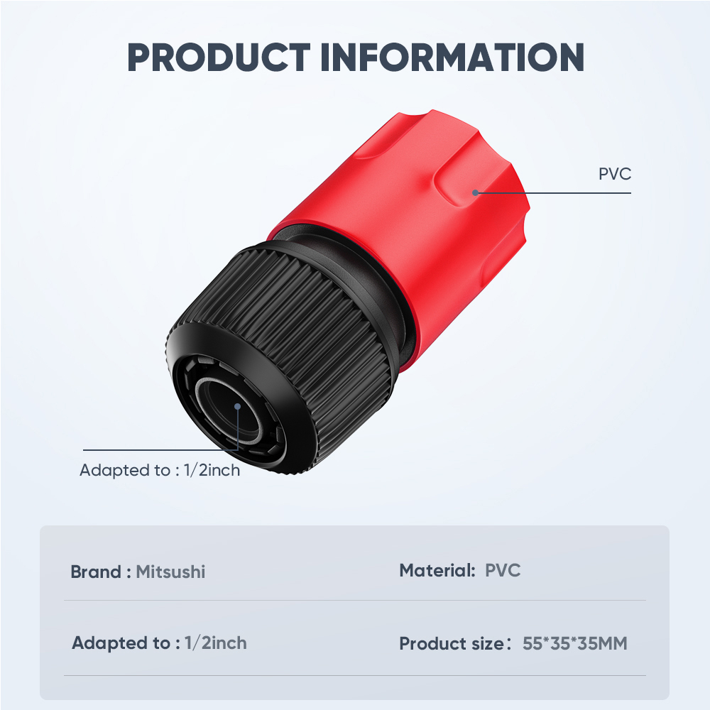 Mitsushi 3Pcs PVC Hose Connector 1/2/3/4 inch Quick Coupling Hose ...