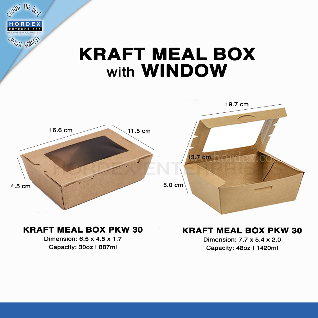 KRAFT LUNCH BOX WITH WINDOW (10pcs) | Shopee Philippines