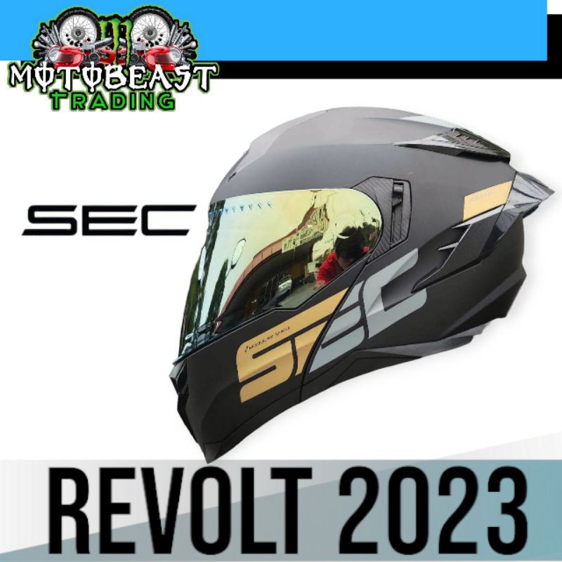 SEC Revolt v3 Modular Dual Visor Helmet with Free Clear Visor & Smoke ...