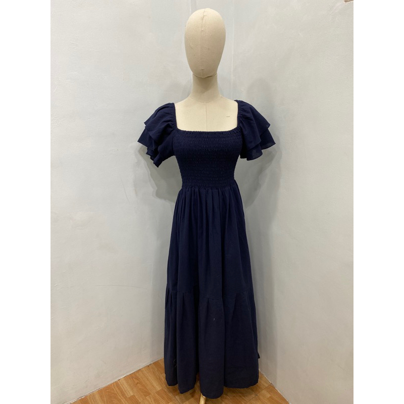 Seniora (L-2XL) Maxi Linen & SENEPA Smocking Dress (PLUS SIZE) | Shopee ...