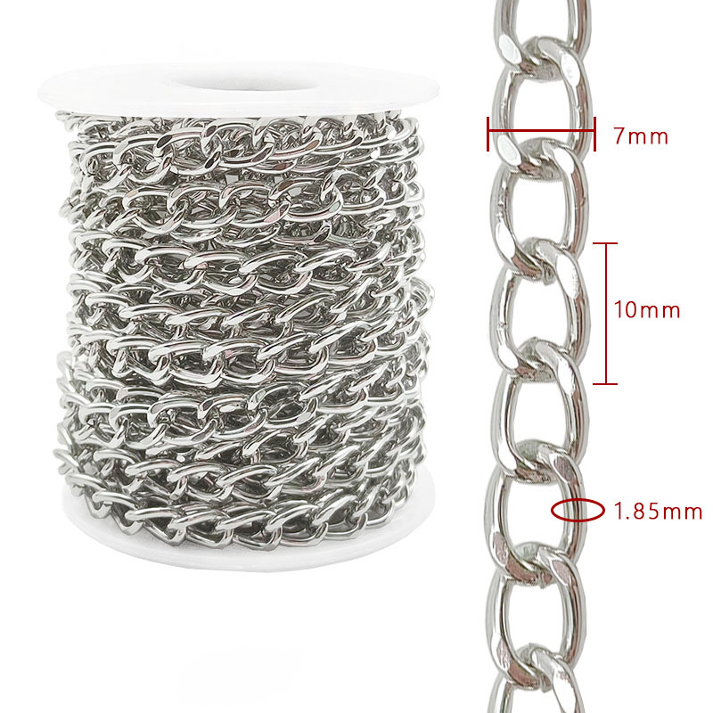 5m/Roll Aluminum Twisted Link Chains Gold/Silver Curb Chains for ...