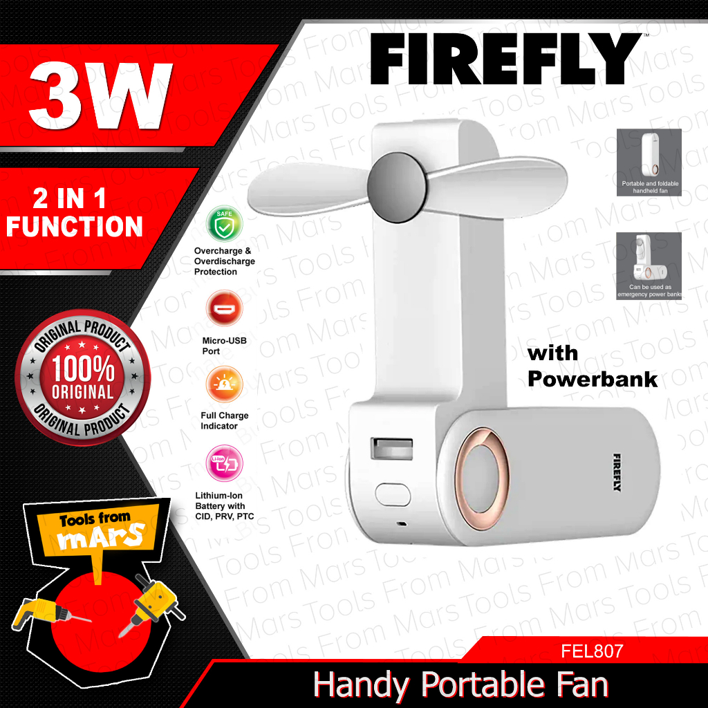 FIREFLY Handy Foldable Fan with Power Bank | Multi functional Handy ...
