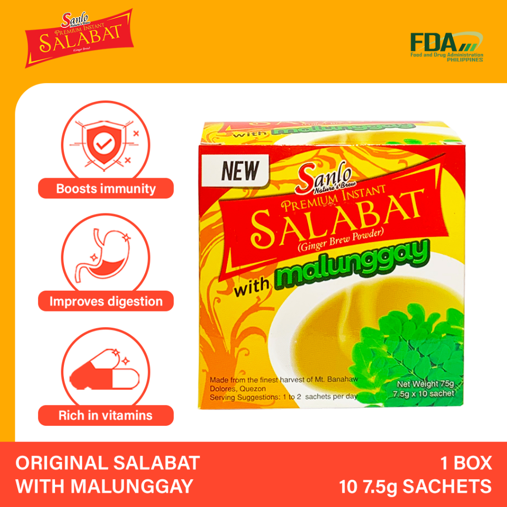 Sanlo Salabat Premium Instant Ginger Tea - MALUNGGAY (1 box, 10 sachets ...