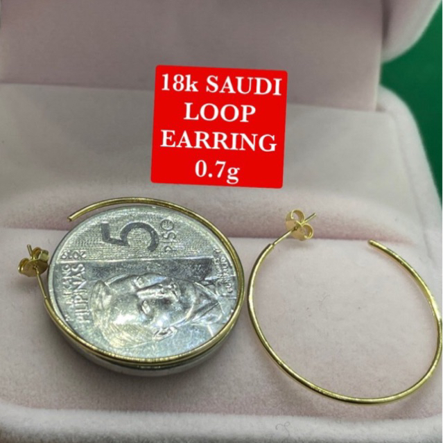 COD PAWNABLE 18k SAUDI GOLD LOOP EARRING | Shopee Philippines