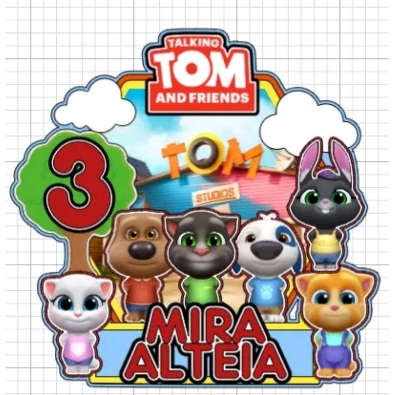 Talking tom& friends customized cake topper | Shopee Philippines