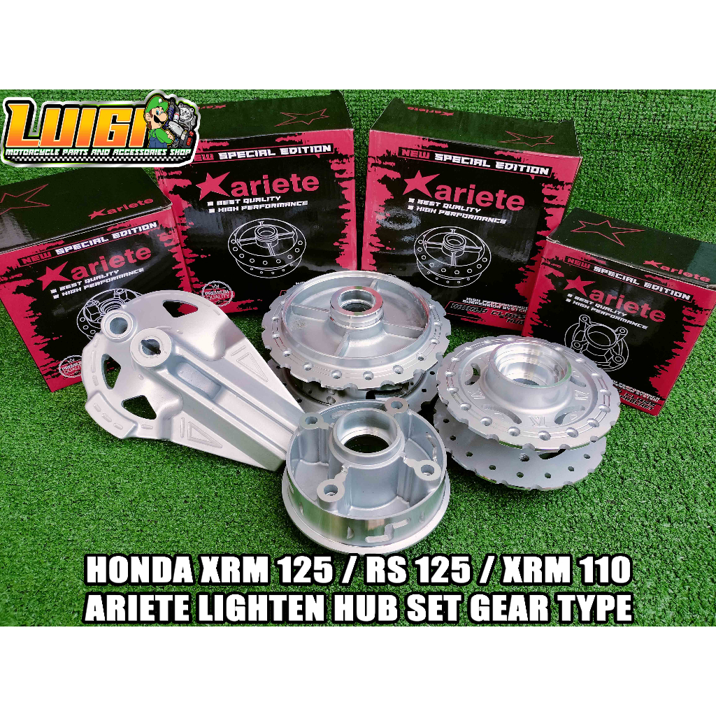 ARIETE HONDA XRM 125 / RS125 / XRM 110 LIGHTEN HUB SET GEAR TYPE SILVER ...