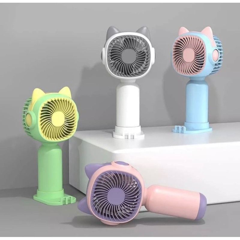 Cute Kawaii Cat Kitten Handheld Mini Fan Cooling Fans Portable Summer ...