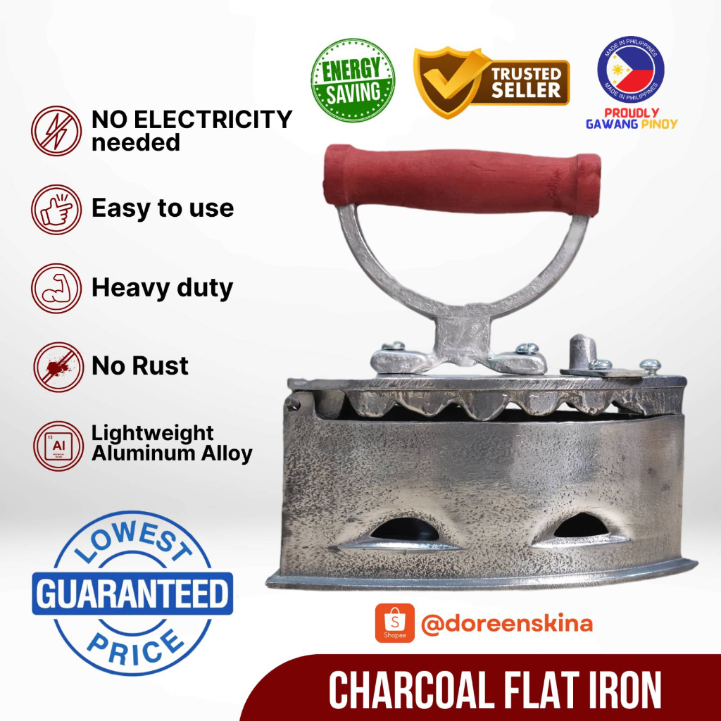 Charcoal flat iron Plancha Plantsa de uling, Aluminum Body, heavy duty ...