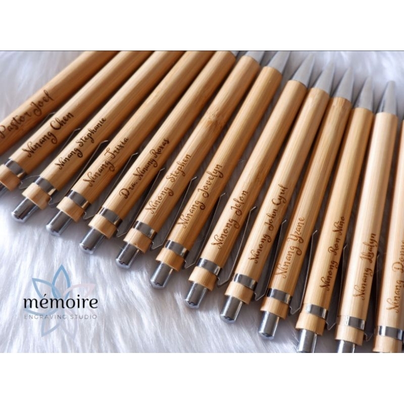Personalized Laser Engraved Bamboo Pen for Souvenirs | Shopee Philippines