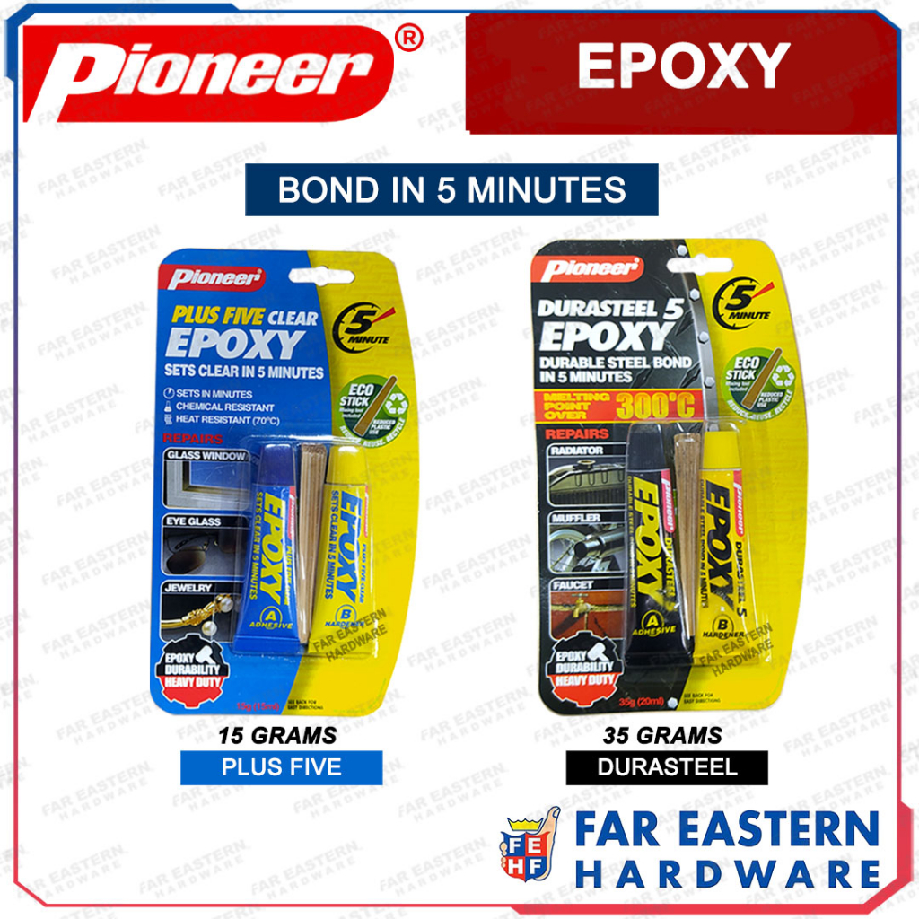 PIONEER Clear Epoxy Glue Plus Five | Durasteel Heavy Duty | General ...