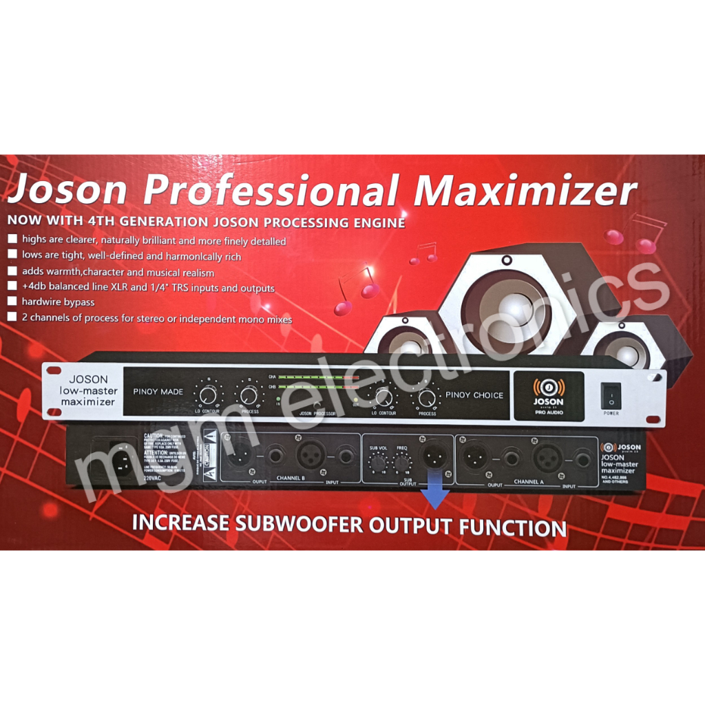 ORIGINAL JOSON Low Master Professional Maximizer with Increase Subwoofer Output Function ...