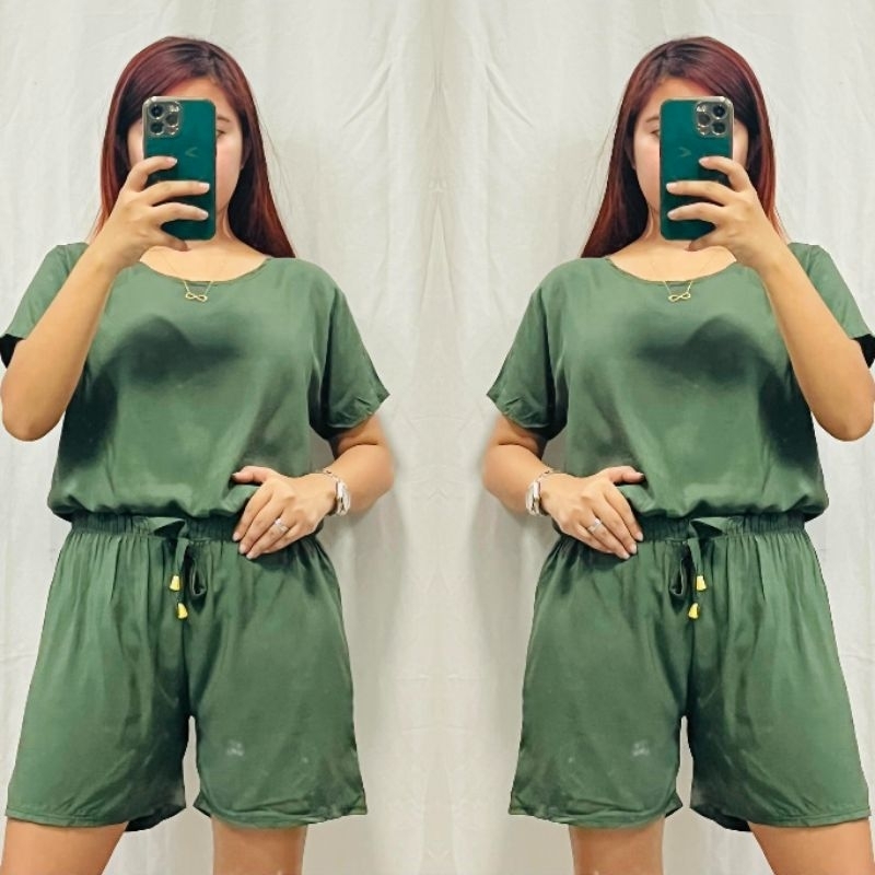 CHALLIS TERNO SHORT WITH SLEEVES SMALL TO LARGE (CHMS) | Shopee Philippines