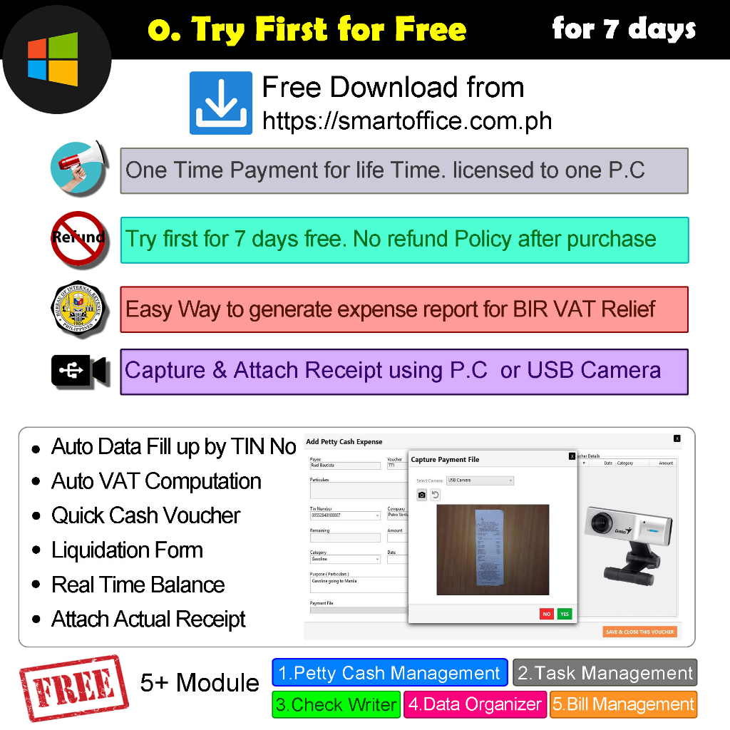 Smart Office- Expense Manager for BIR VAT Relief Report with Check ...