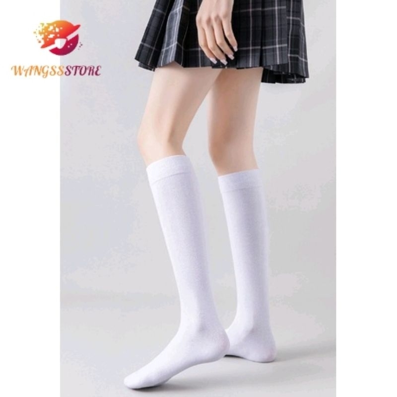 wangssstore Knee Long Socks whitesock Student’s College Style Girls ...