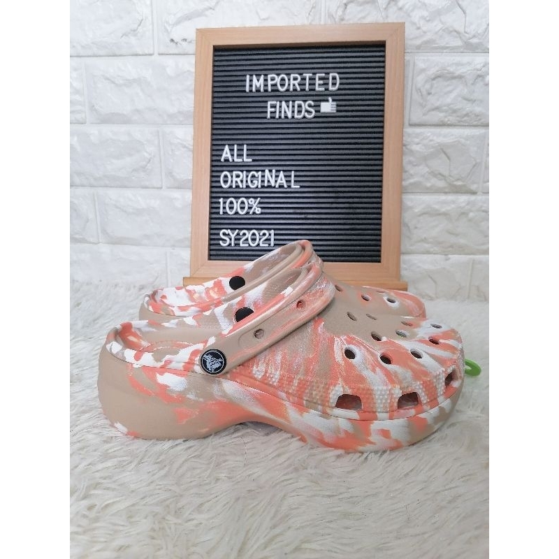 CROCS PLATFORM - MARBLE | Shopee Philippines