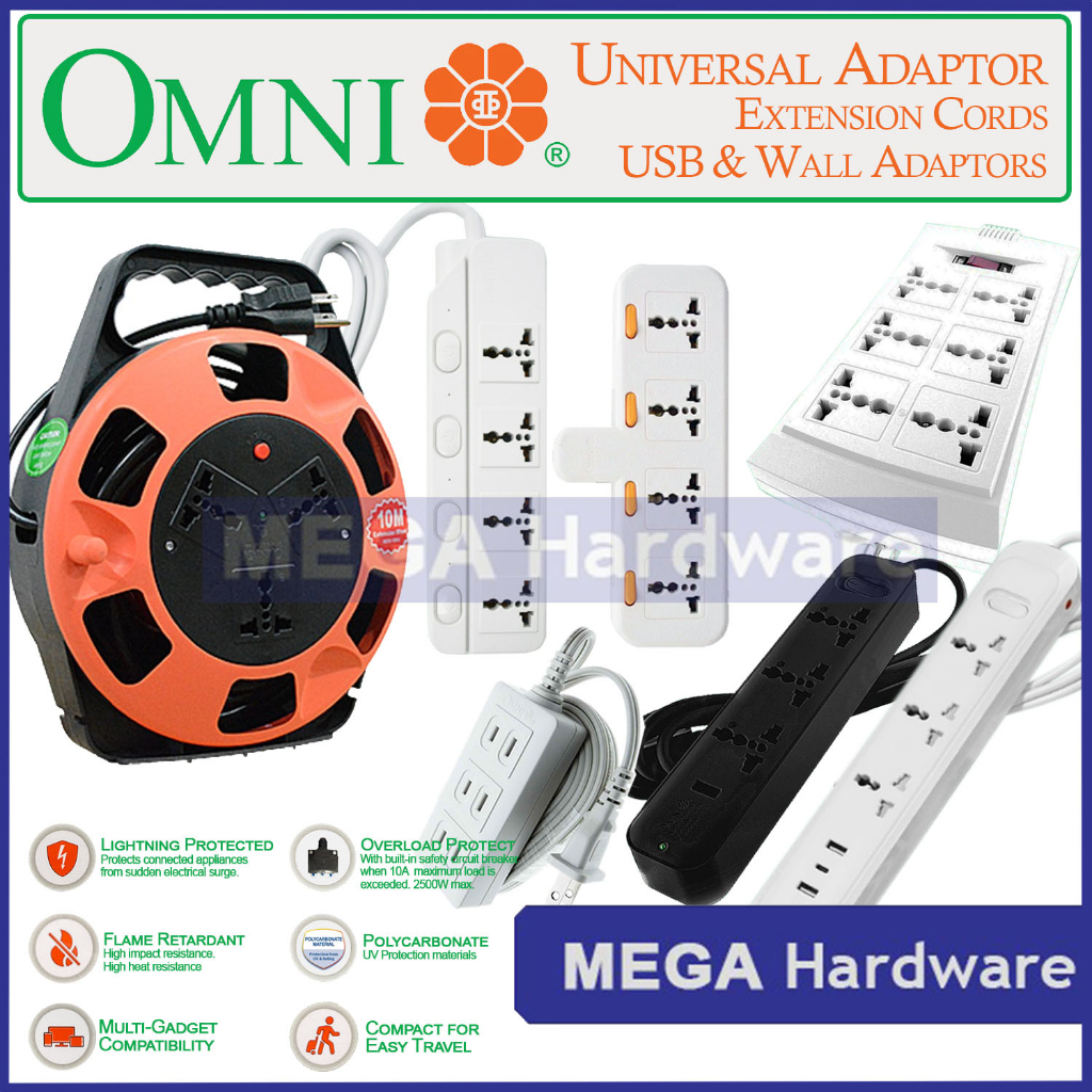 OMNI Travel Extension Cord (3 gang 4 gang 5 gang 6 gang)(Long Extension ...