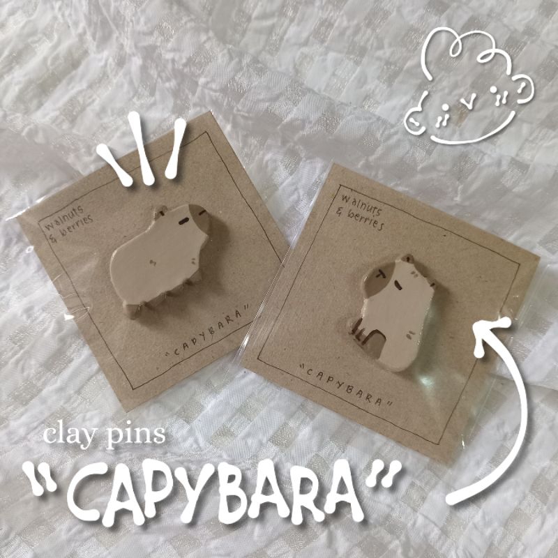 Capybara Clay Pins | Pre-order | Shopee Philippines