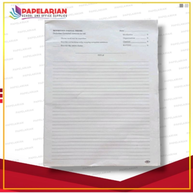 REWRITTEN( FORMAL THEME & SULATING PANGWAKAS) VANDA 10 SHEETS (NO COVER ...