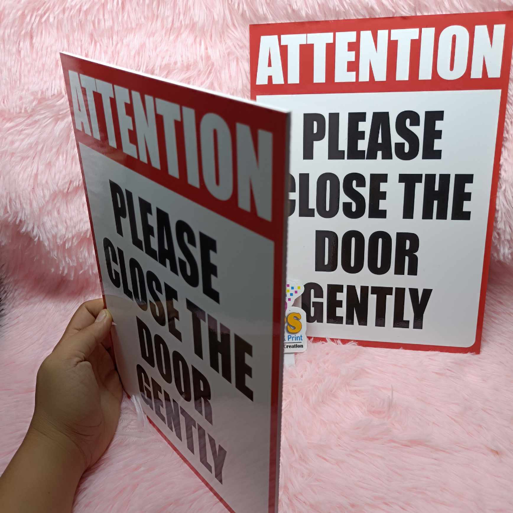 PLEASE CLOSE THE DOOR GENTLY SIGNAGE | Shopee Philippines