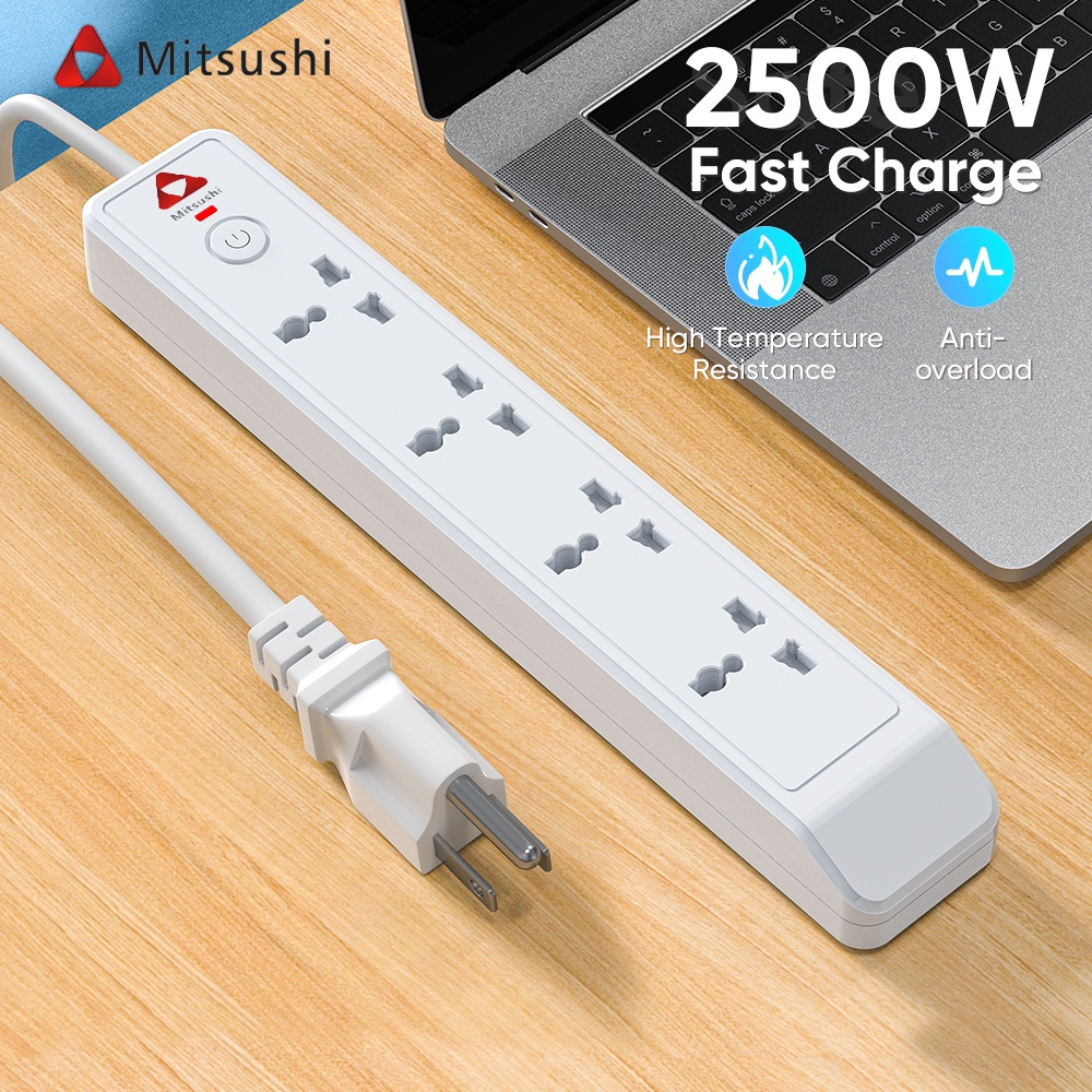 Mitsushi 2M Extension Cord Power Socket Extension Outlet 250V 2500W ...