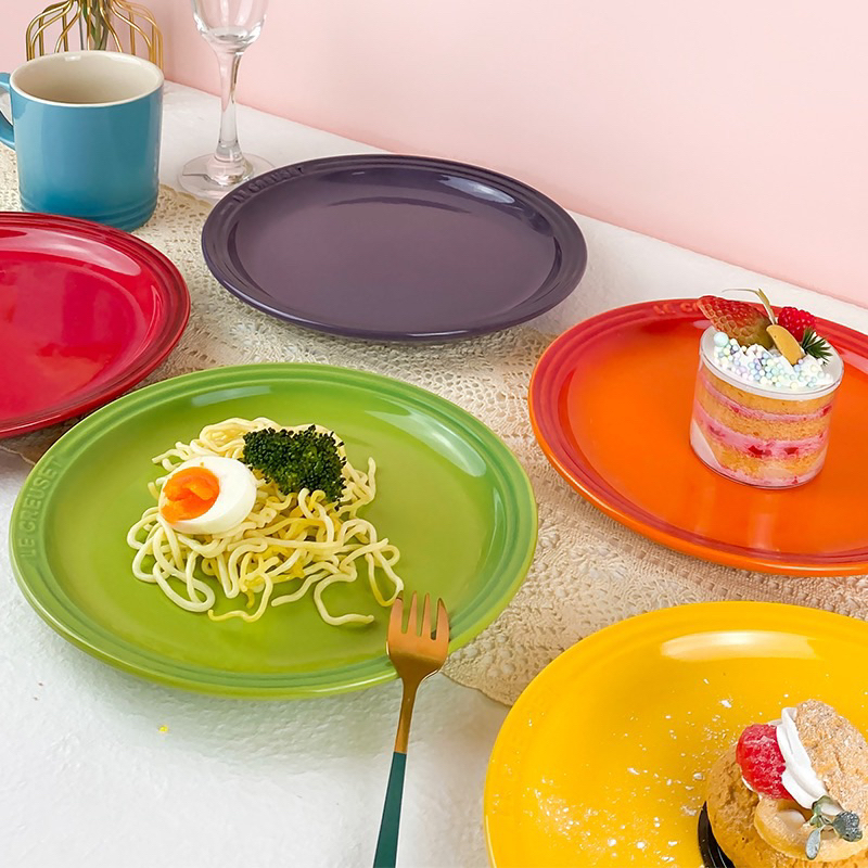 VIĆI 7.5/9inch Le Creu.set Colorful French Rainbow Ceramic Round Plate ...