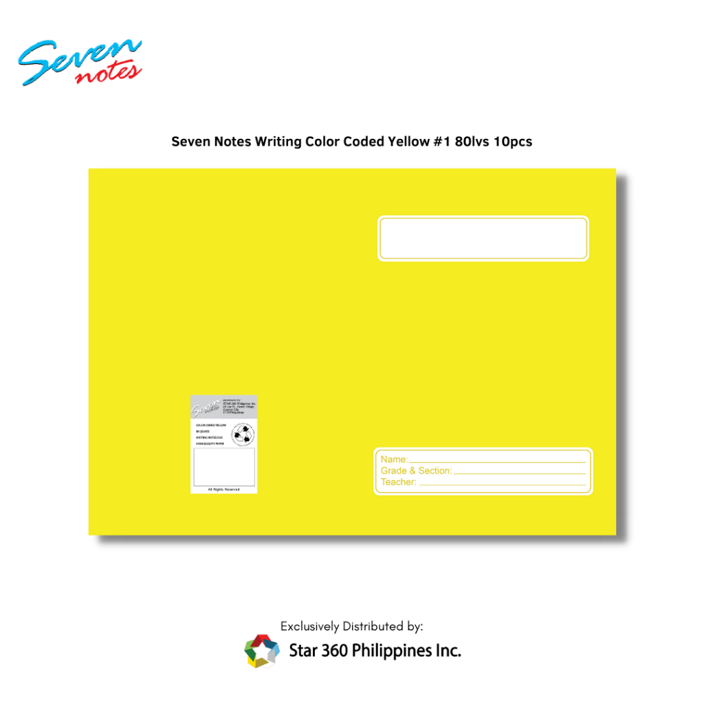 Seven Notes Writing Single Color Coded Notebooks (10pcs) | Shopee ...