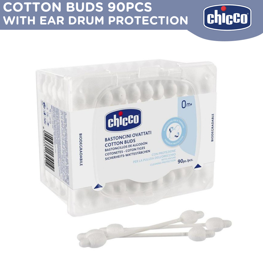 Chicco Cotton Buds for Baboes 90pcs (with eardrum protection) | Shopee ...