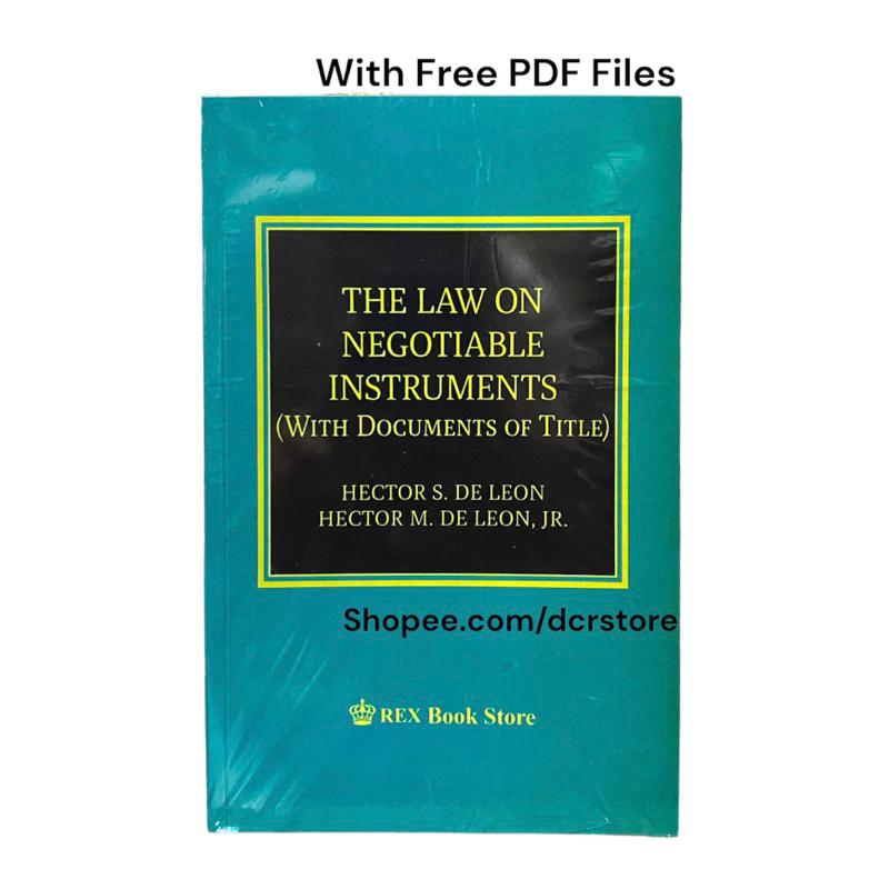 The law on negotiable instruments by De leon | Shopee Philippines