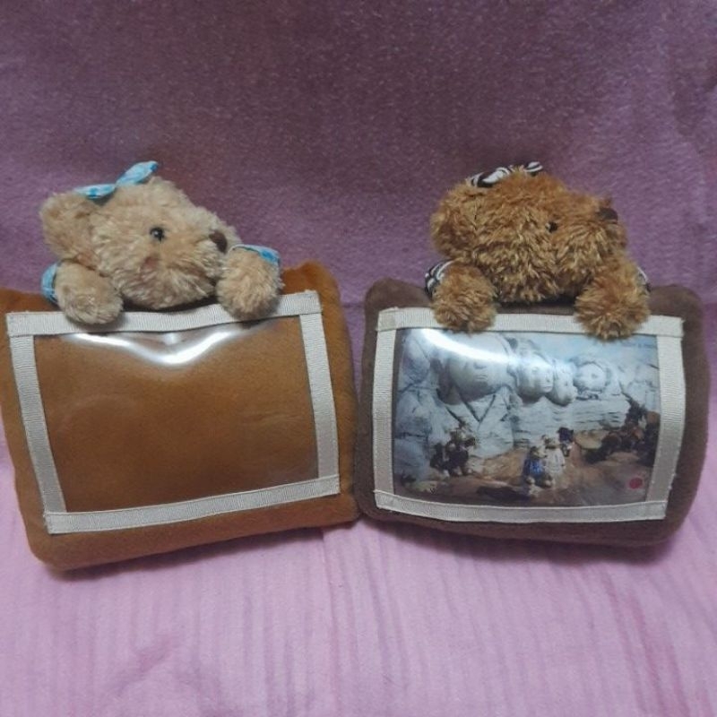 plush teddy bear museum picture frame bear 18cm for 4x6 photos | Shopee ...