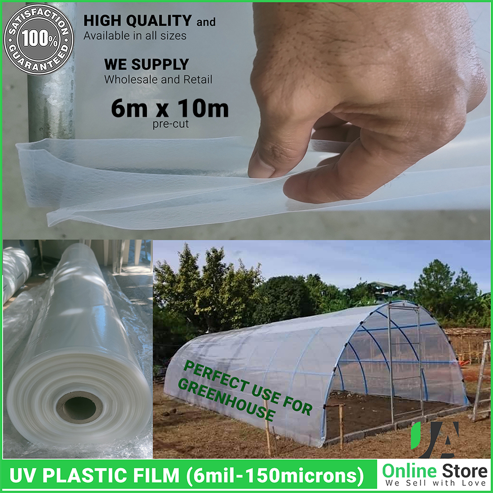 6m x 10m UV Plastic Sheet (6mil - 150 Microns) - Plastic Roofing, greenhouse, garden protection ...