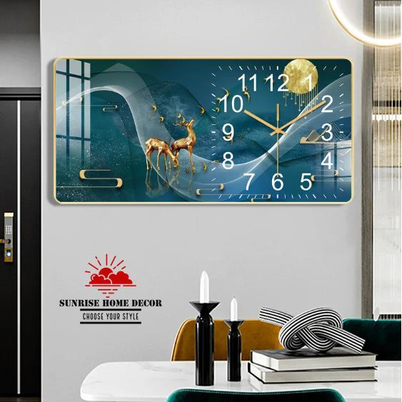 Rectangular Wall Clock Modern Decoration For Living Room Digital Silent ...