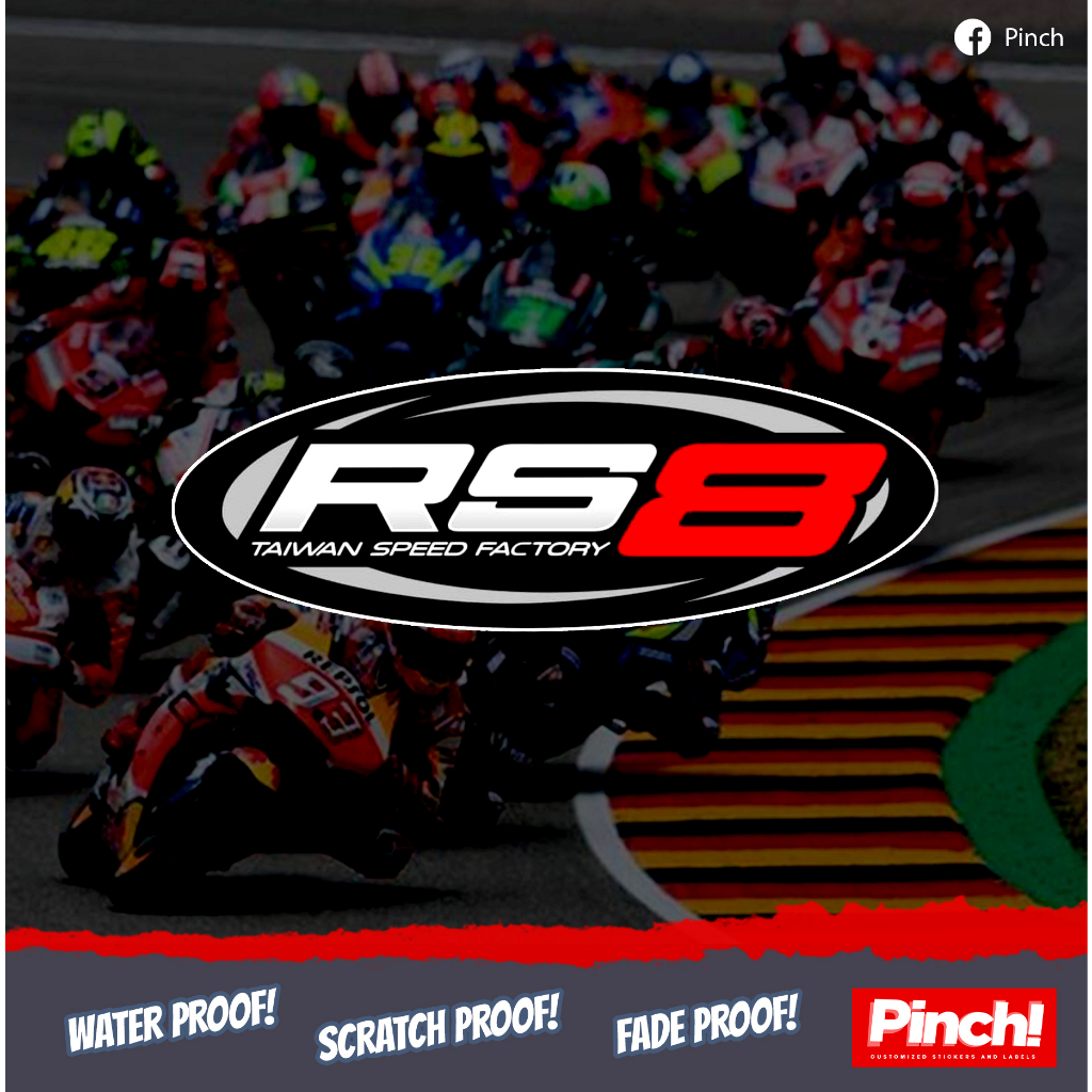 Pinch Motorcycle Sticker - RS8 Taiwan Speed Factory 4pcs | Shopee ...