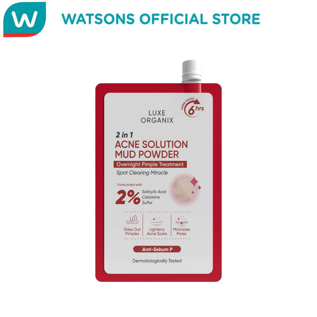 LUXE ORGANIX 2 in 1 Acne Solution Mud Powder Overnight Pimple Treatment ...