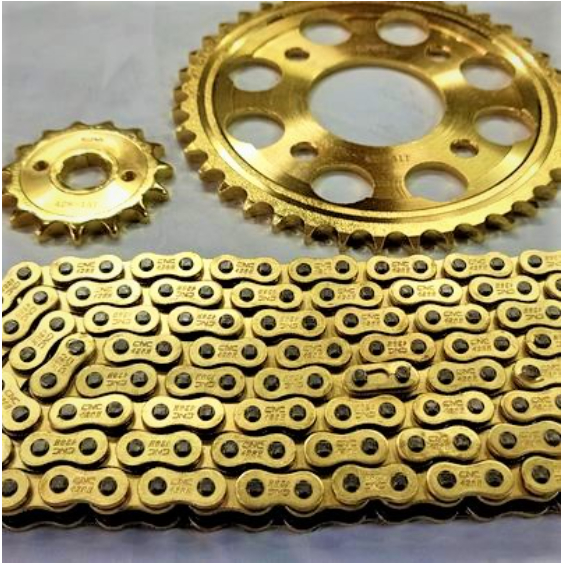 Chain Set Sniper 150 super gold 2in1 chain and sprocket set RBB ...